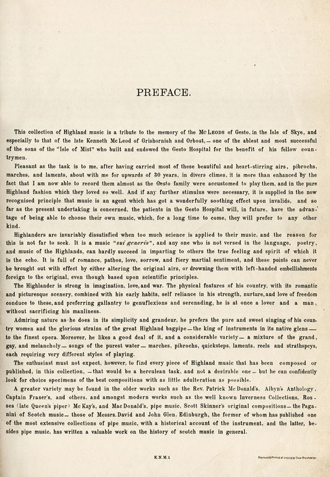 Gesto Collection, Preface, page 1 of 2 - The Music of James Scott Skinner